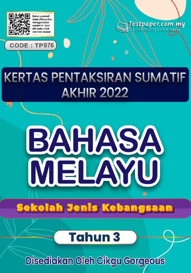 1 SET KERTAS PENTAKSIRAN SUMATIF AKHIR 2022/2023 BAHASA MELAYU SJK TAHUN 3 (FORMAT TERKINI ...