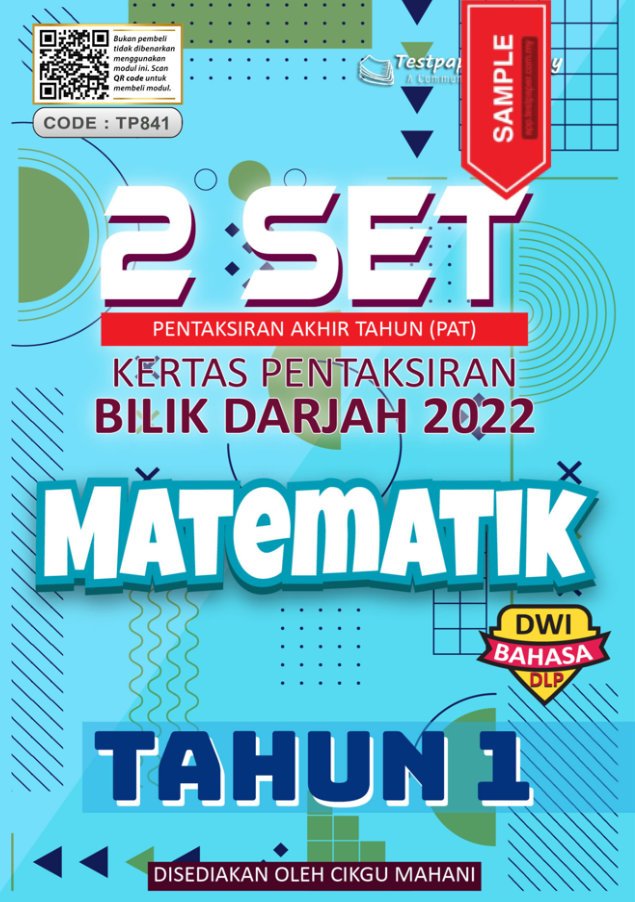 2 SET KERTAS MATEMATIK PERSEDIAAN PBD SESI AKHIR 2022 - TAHUN 1 (BONUS WORD) - Cikgu.Info