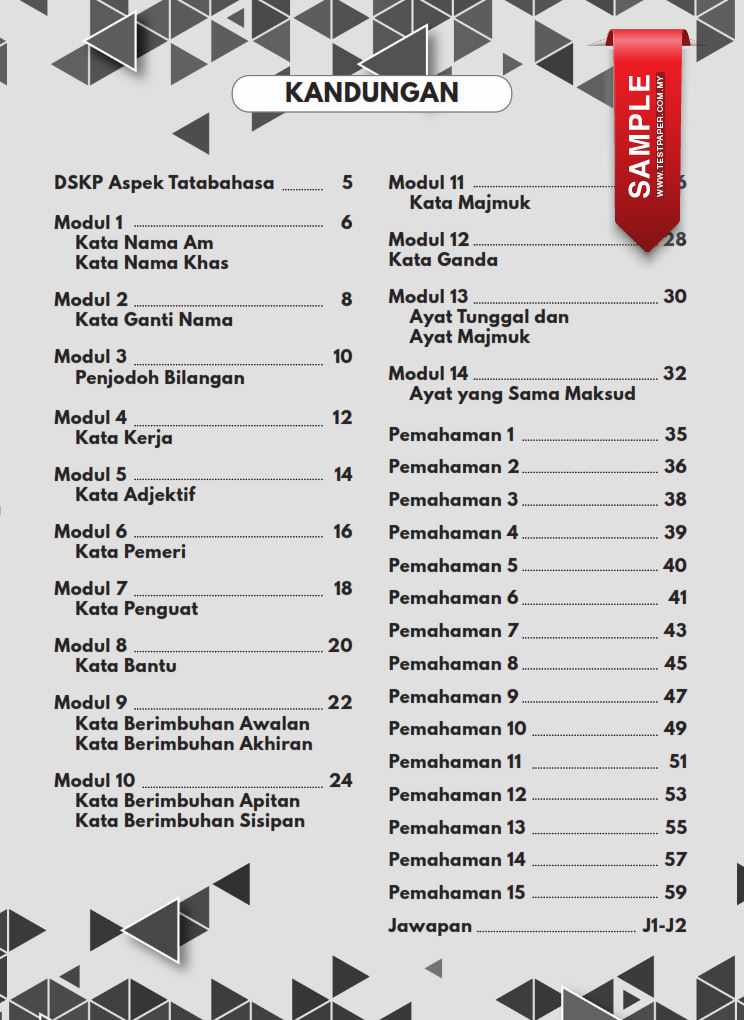 BAHAGIAN A TATABAHASA DAN PEMAHAMAN FORMAT UASA BAHASA MELAYU TAHUN 5 ...