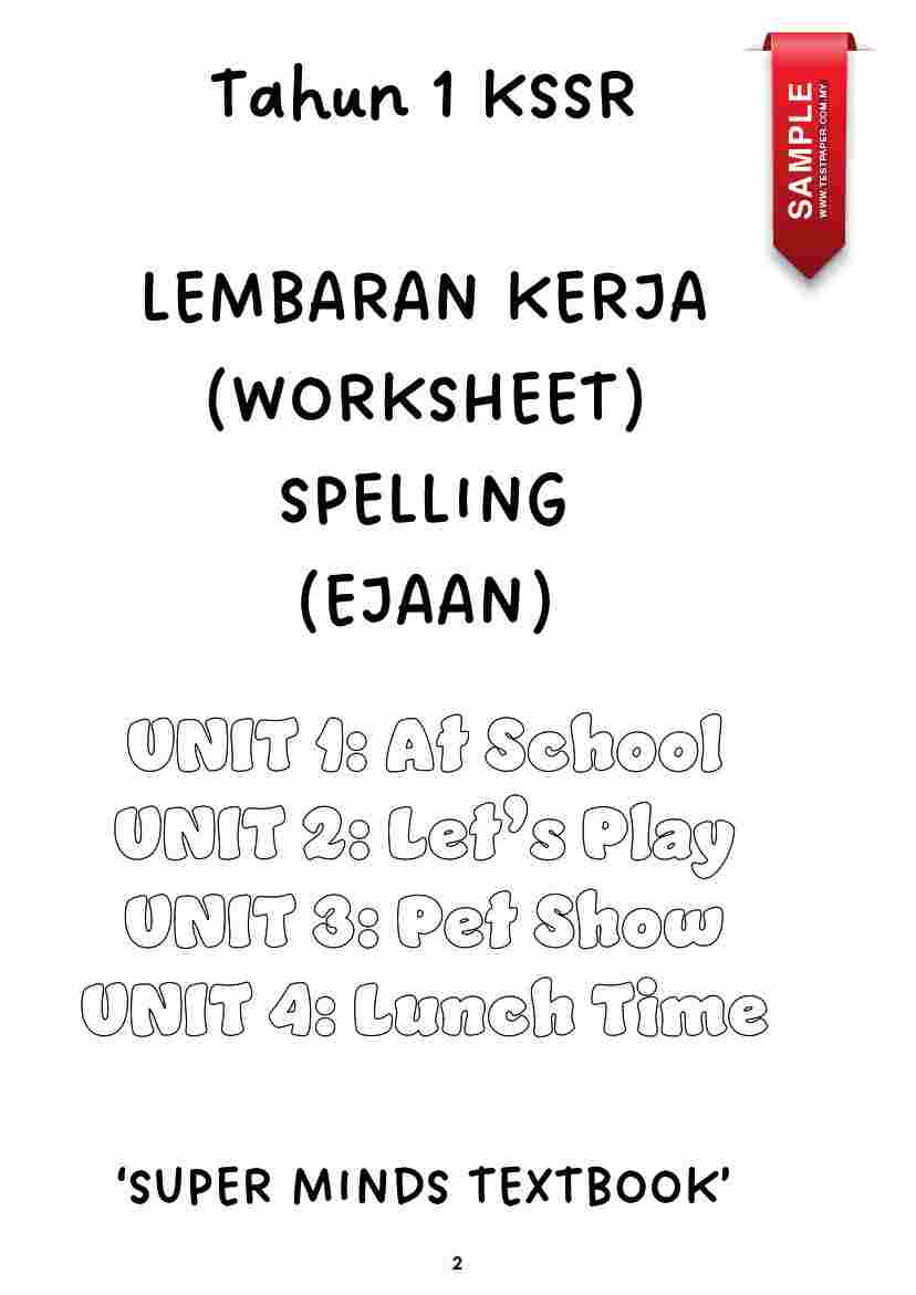 LETS SPELL AND WRITE WORKSHEETS YEAR 1 (UNIT 1 TO 4) - Cikgu.Info
