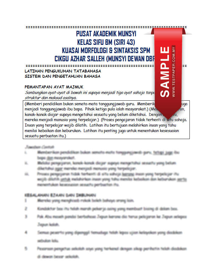 MODUL DAN VIDEO KUASAI MORFOLOGI DAN SINTAKSIS SPM - Cikgu.Info