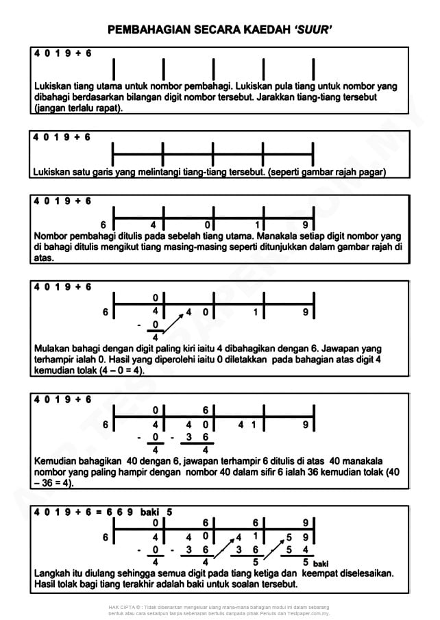 MODUL KUASAI DARAB DAN BAHAGI MELALUI KAEDAH SULLAM SUUR - Cikgu.Info