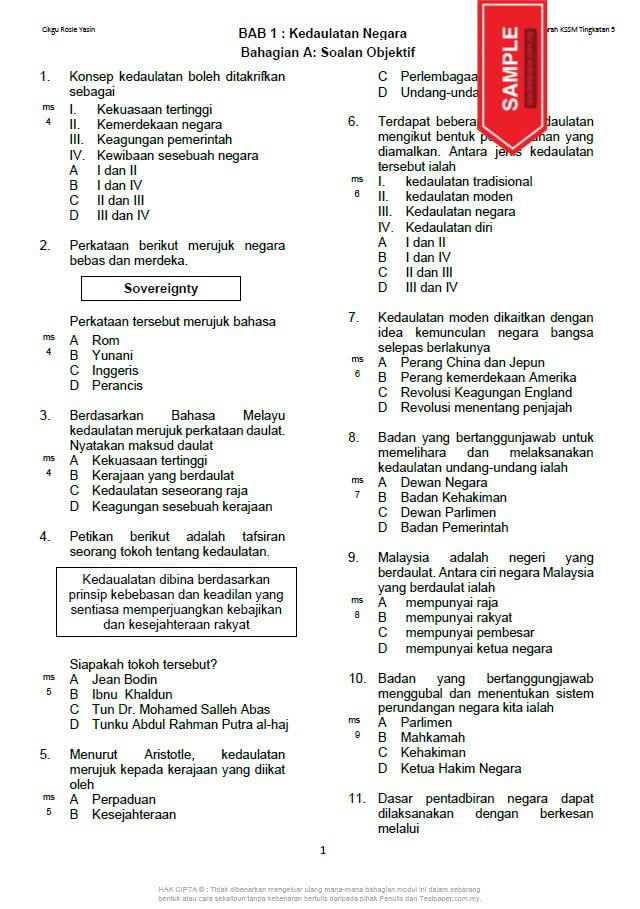 MODUL PRAKTIS LENGKAP 10 TOPIK SEJARAH TINGKATAN 5 FORMAT BAHARU KSSM - Cikgu.Info