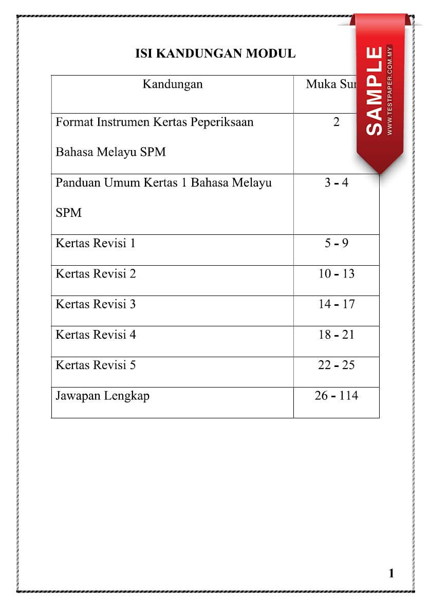 MODUL REVISI BAHASA MELAYU KERTAS 1 BAHAGIAN A DAN B SPM 2023 - Cikgu.Info
