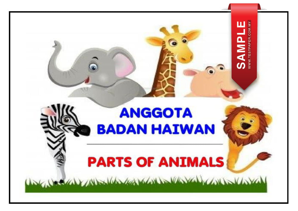 PRINTABLE FLASH CARD ANIMALS BODY PARTS (DUAL LANGUAGE) - Cikgu.Info