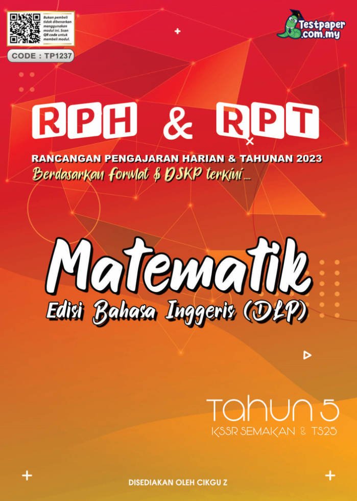 RPH DAN RPT 2023 - MATEMATIK EDISI BAHASA INGGERIS (DLP) TAHUN 5 - Cikgu.Info
