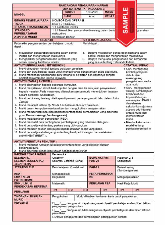 RPH DAN RPT 2023 - MATEMATIK TINGKATAN 3 - Cikgu.Info