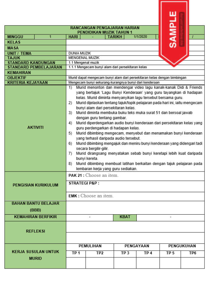 RPH DAN RPT - PROGRAM PENDIDIKAN KHAS INTEGRASI PENDIDIKAN MUZIK TAHUN ...