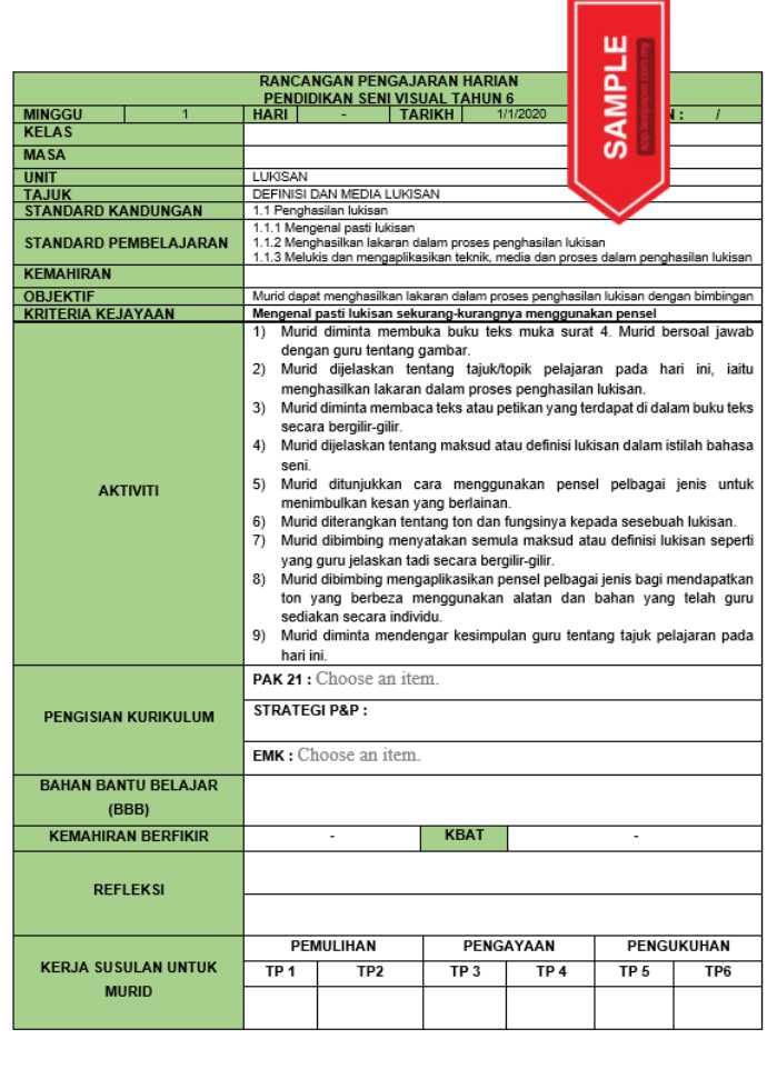 RPH DAN RPT - PROGRAM PENDIDIKAN KHAS INTEGRASI PENDIDIKAN SENI VISUAL ...