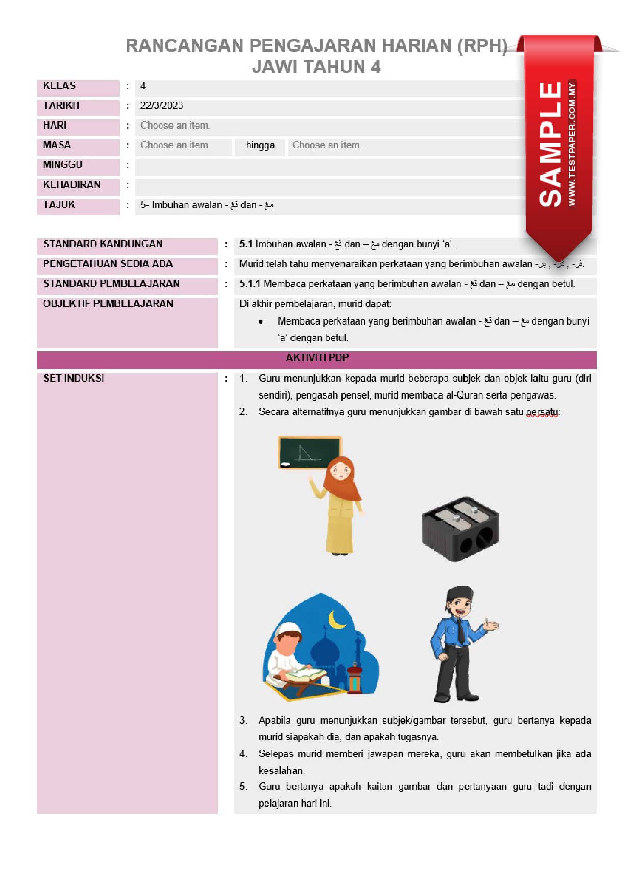 RPH KSRA - JAWI TAHUN 4-5-6 - Cikgu.Info