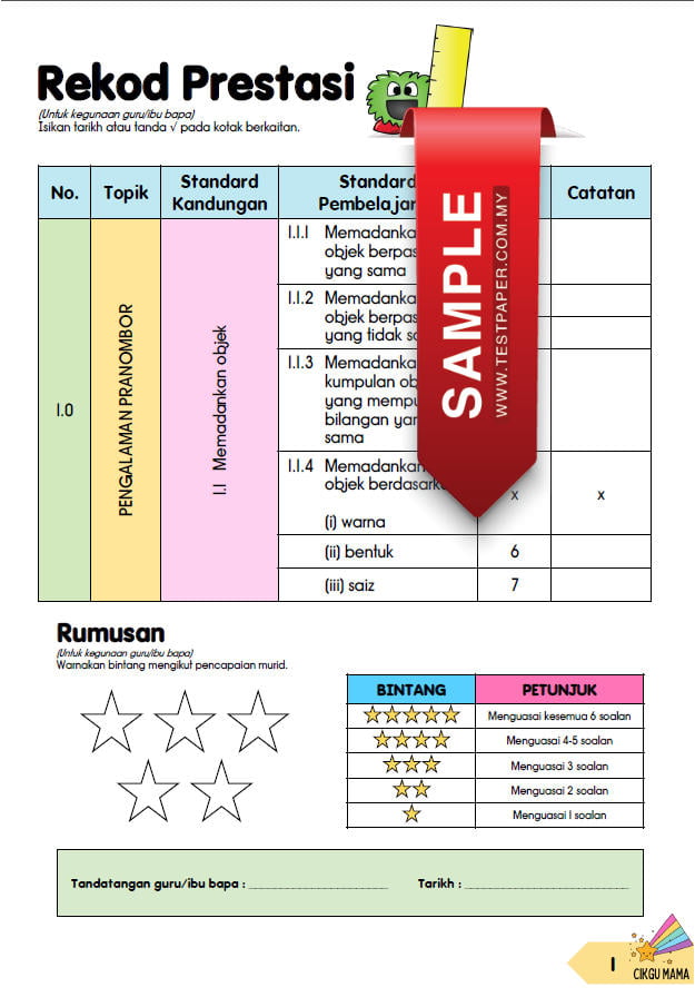 [VERSI BAHASA MELAYU] LEMBARAN KERJA 123 : PRANOMBOR & KONSEP NOMBOR ...