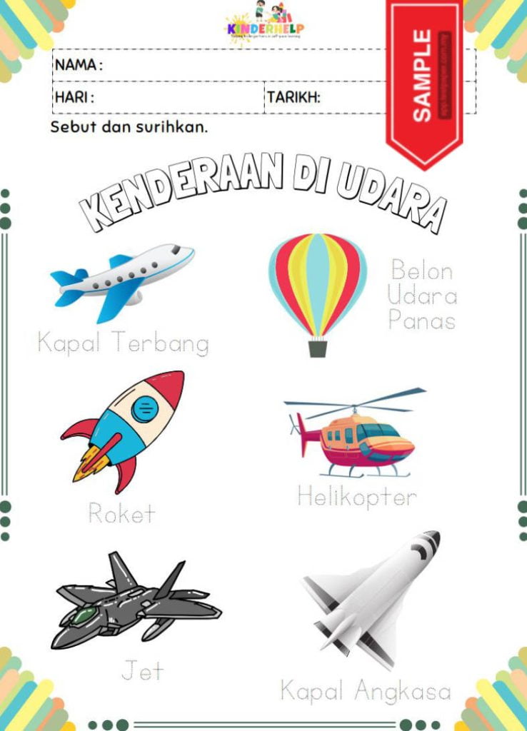 SIRI 7 - MODUL PRASEKOLAH BERTEMA KENDERAAN UDARA, KENDERAAN AIR ...