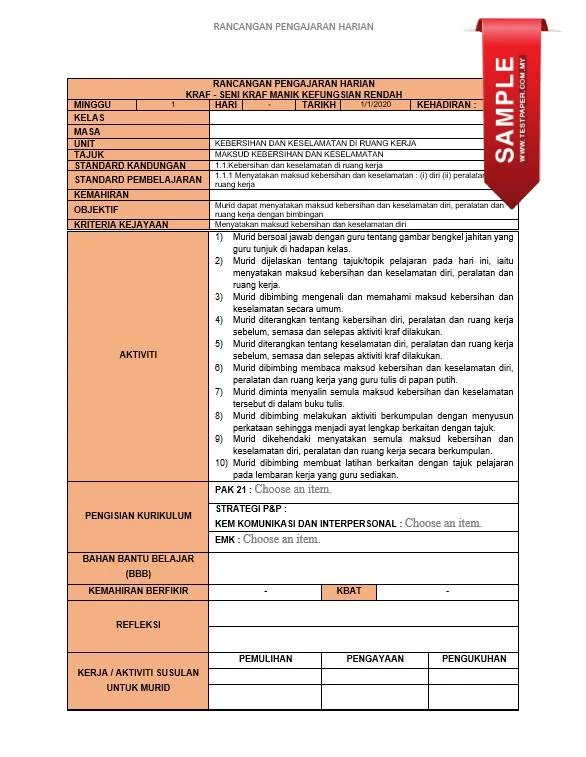 RPH DAN RPT - PROGRAM PENDIDIKAN KHAS INTEGRASI KEFUNGSIAN RENDAH (SENI ...